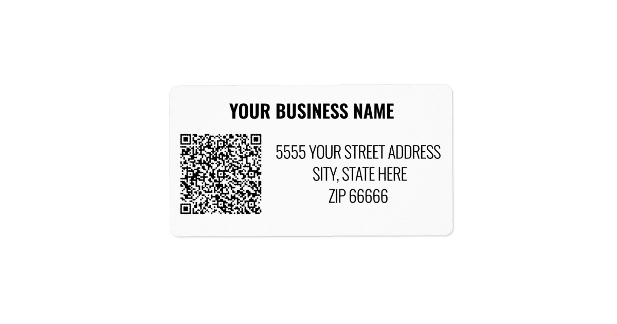 Custom QR Code Labels Your Business Name Address | Zazzle