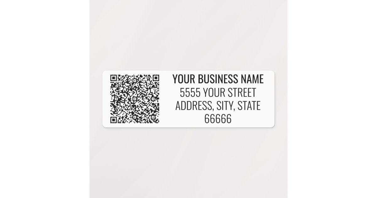 Custom QR Code Labels Your Business Name Address | Zazzle