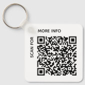 Custom QR Code Logo and Text Corporate Swag White Keychain | Zazzle