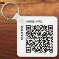 Custom QR Code Logo and Text Corporate Swag White Keychain | Zazzle