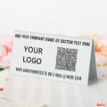 Custom QR Code , Logo and Text Table Tent Sign | Zazzle