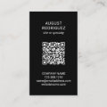 Custom QR Code Logo Modern Black Business Card | Zazzle