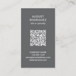 Custom QR Code Logo Modern Dark Gray Business Card | Zazzle