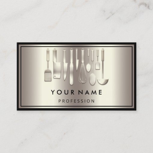 Custom QR CODE Logo Restaurant Cooking Chef Rose Business Card | Zazzle