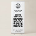 Custom QR Code, Logo & Text l Promotional White Retractable Banner | Zazzle