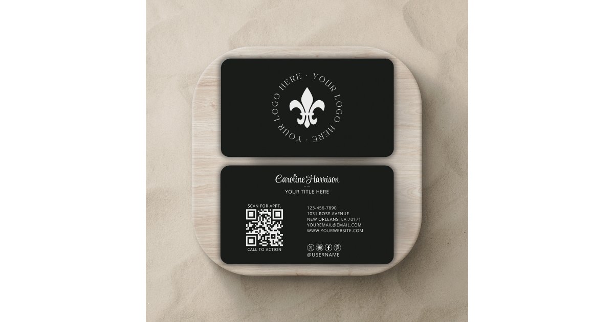Custom QR code Logo Website Social Media Business Card | Zazzle