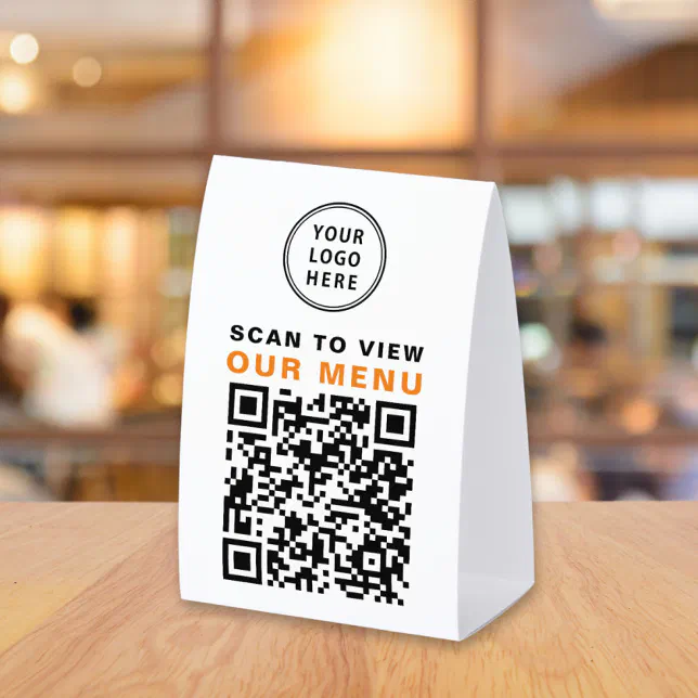Custom QR Code Menu Paper Table Tent | Zazzle