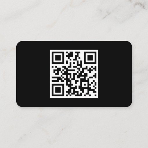 Custom QR Code Modern Black Business Card | Zazzle