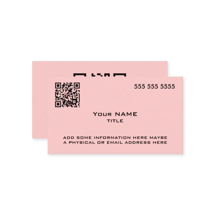 Custom QR Code Modern Pink Business Card | Zazzle