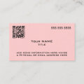 Custom QR Code Modern Pink Business Card | Zazzle