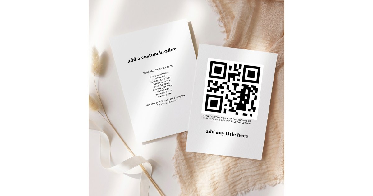 Custom QR Code Modern Trendy Note Card | Zazzle