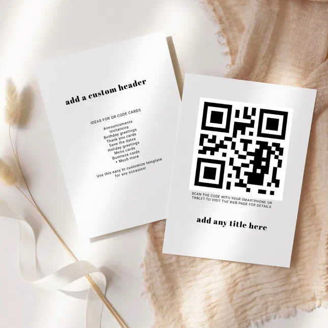 Custom QR Code Modern Trendy Note Card | Zazzle