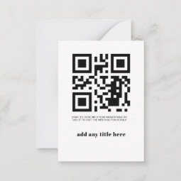Custom QR Code Modern Trendy Note Card | Zazzle