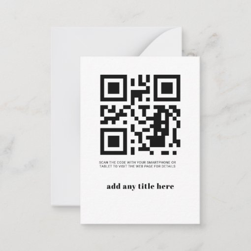 Custom QR Code Modern Trendy Note Card | Zazzle