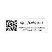 Custom QR Code Name Text Return Address Label | Zazzle