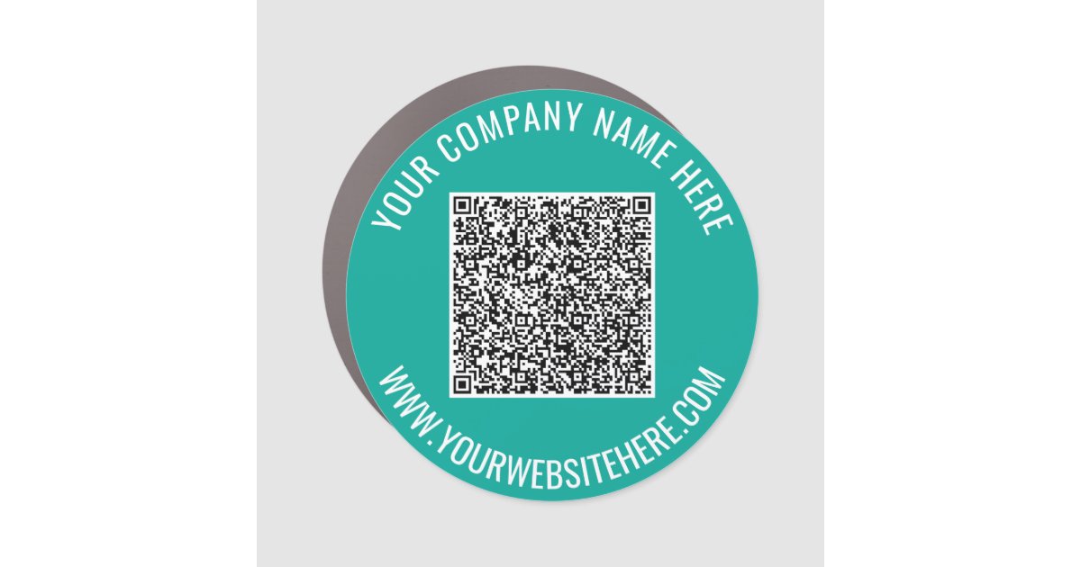 Custom QR Code Name Website Business Car Magnet | Zazzle