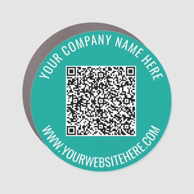 Custom QR Code Name Website Business Car Magnet | Zazzle