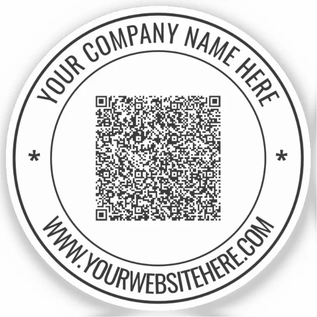 Custom QR Code Name Website Promotional Sticker | Zazzle