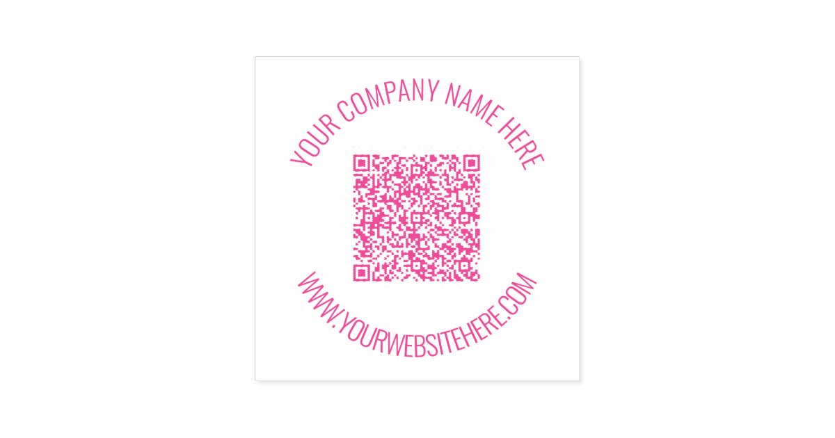 Custom QR Code Name Website Round Stamp | Zazzle