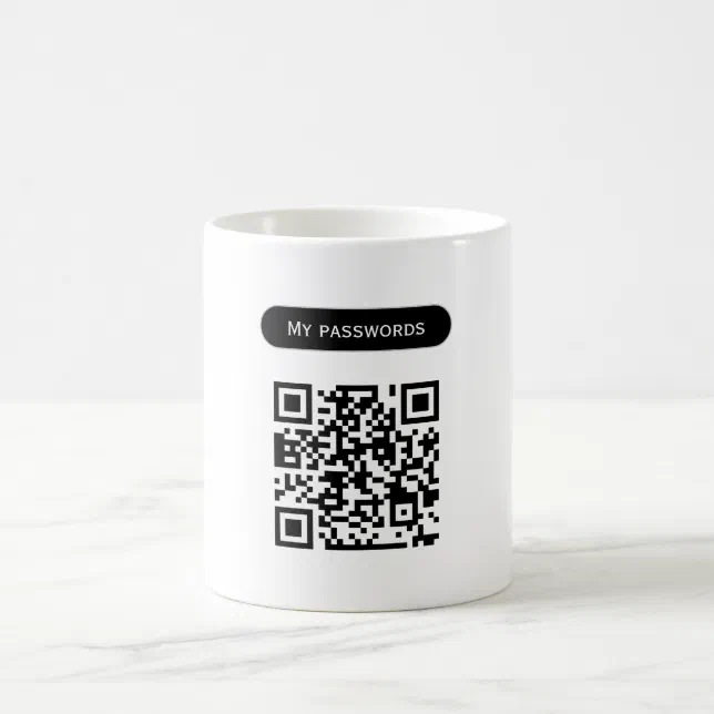 Custom qr code passwords scan simple office Mug | Zazzle