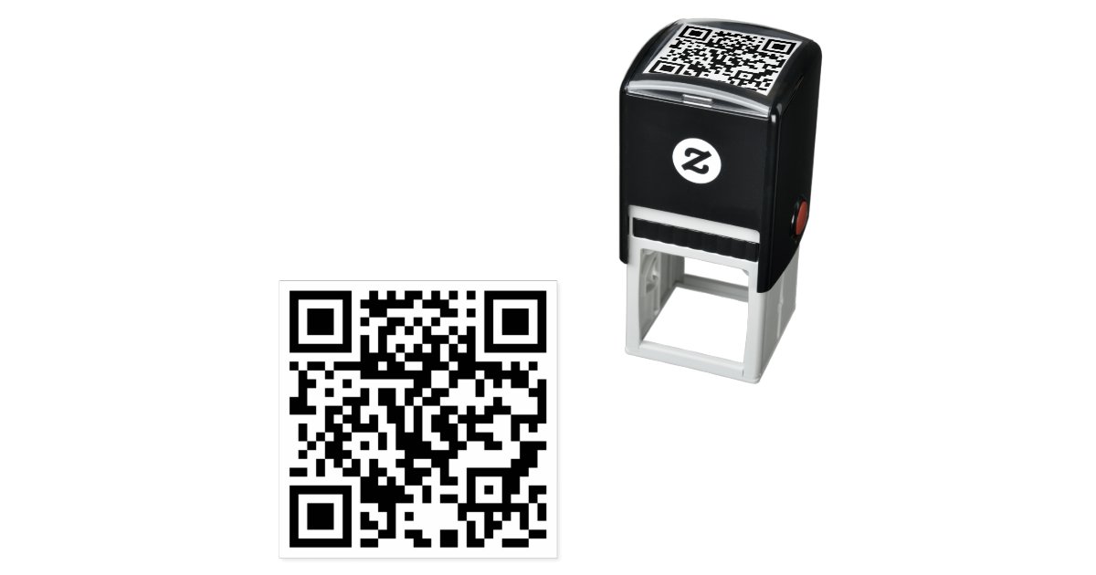 Custom QR code personalized scannable website url Self-inking Stamp ...
