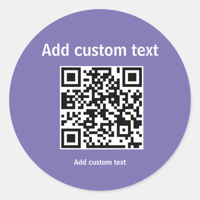 custom QR code personalized website round sticker | Zazzle