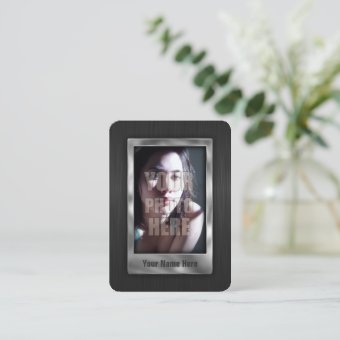 Custom QR Code Profile Photo Metal Business Card | Zazzle