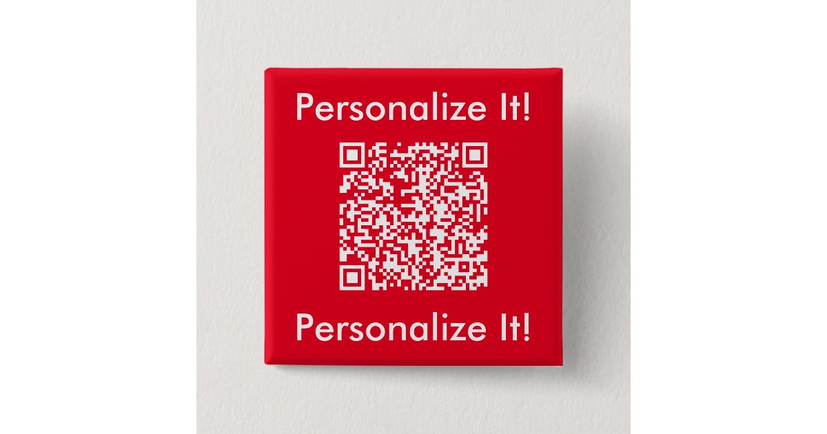Custom QR Code Red Button | Zazzle