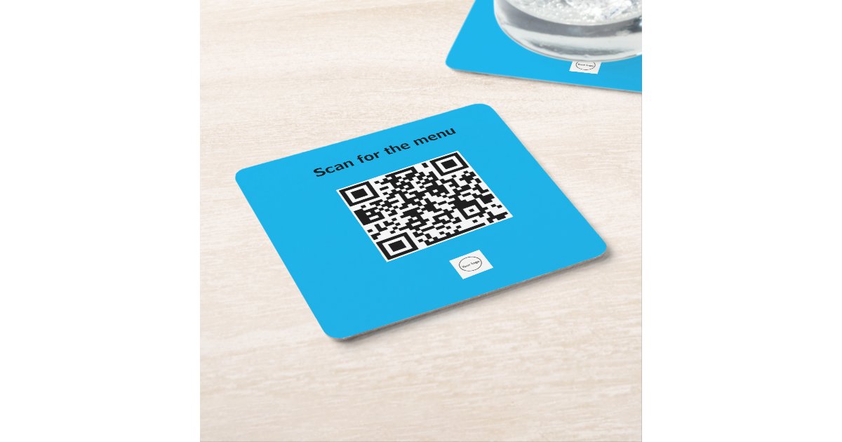 Custom Qr code restaurant bar menu promotion Paper Coaster | Zazzle