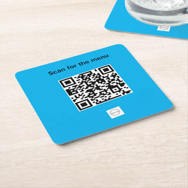Custom Qr code restaurant bar menu promotion Paper Coaster | Zazzle