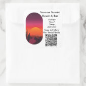 Custom QR Code Restaurant Bar Social Media Promo Square Sticker | Zazzle