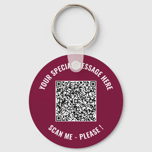Custom QR Code Scan and Text Your Keychain Gift | Zazzle