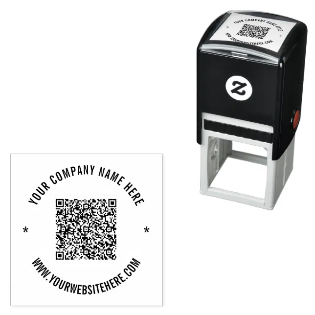 Custom QR Code Scan Info and Your Name Text Stamp | Zazzle
