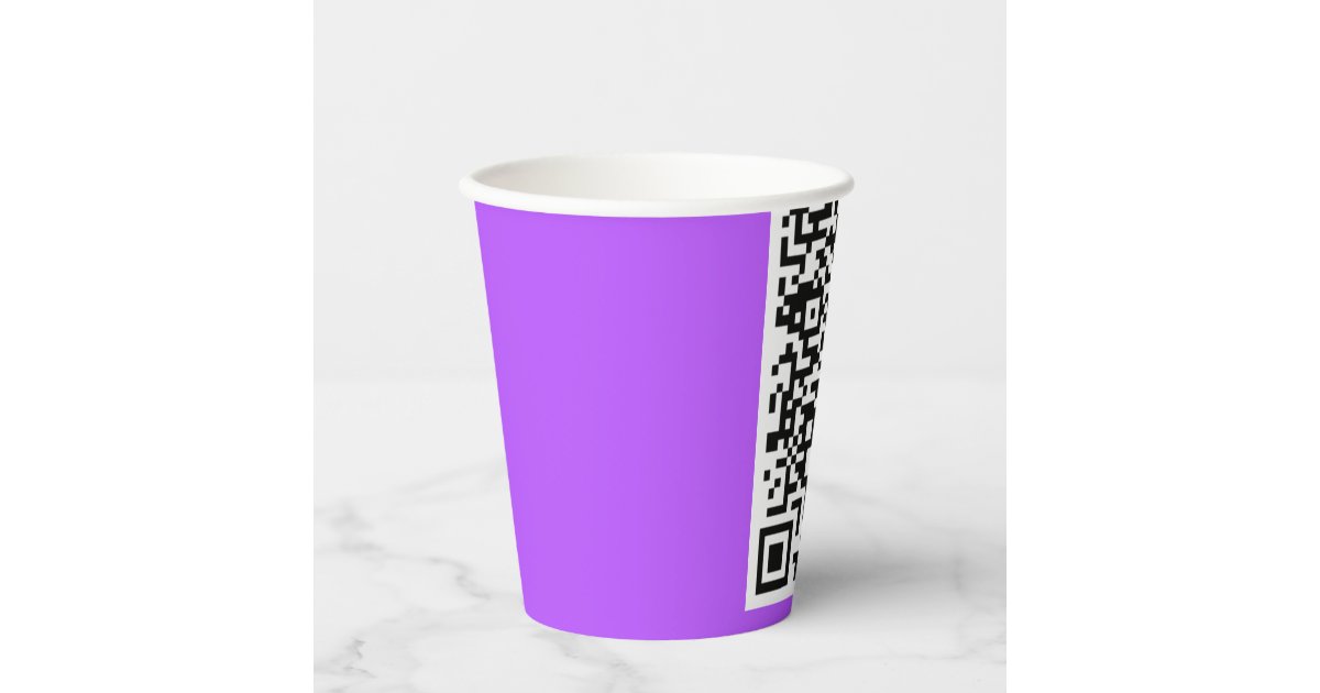 Custom QR Code Scan Info Paper Cups - Your Colors | Zazzle