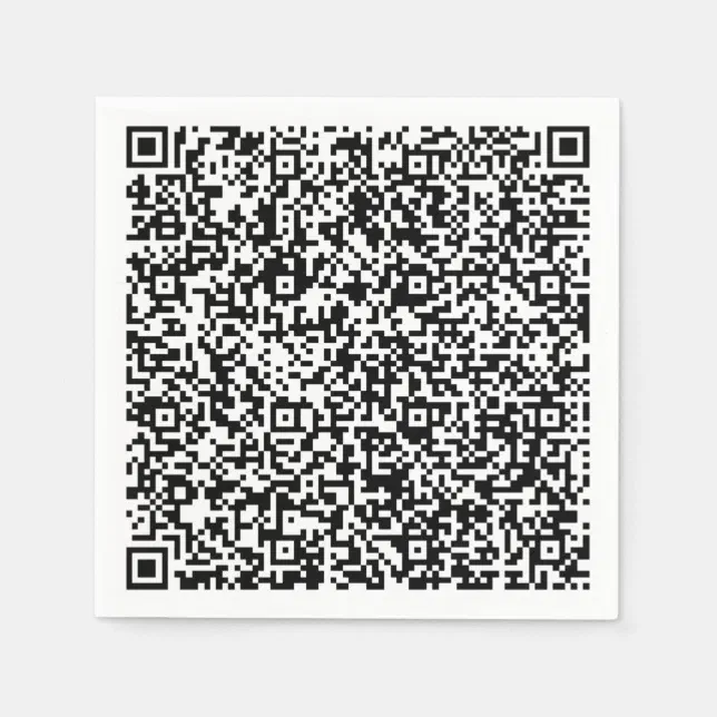 Custom QR Code Scan Info Personalized Napkins | Zazzle