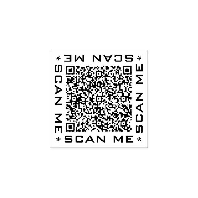 Custom QR Code Scan Info Personalized Rubber Stamp | Zazzle