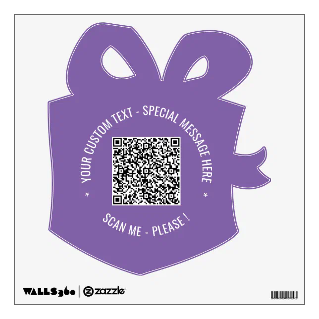 Custom QR Code Scan Info Text and Color Wall Decal | Zazzle