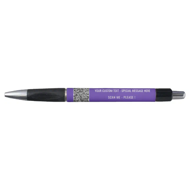 Custom QR Code Scan Info Text and Colors Pen | Zazzle