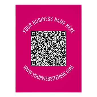 Custom QR Code Scan Info Text and Colors Poster | Zazzle