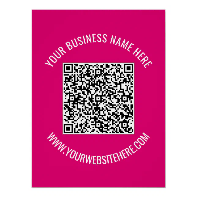Custom QR Code Scan Info Text and Colors Poster | Zazzle
