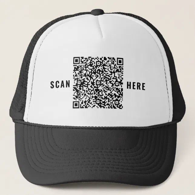 Custom QR Code Scan Info Your Trucker Hat Gift | Zazzle
