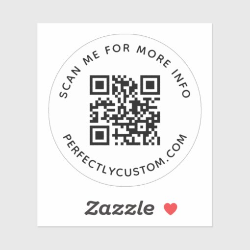 Custom QR code Scan me for more info golden border Sticker | Zazzle