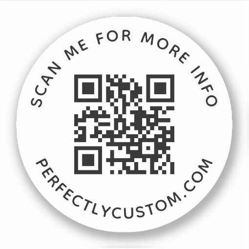 Custom QR code Scan me for more info golden border Sticker | Zazzle