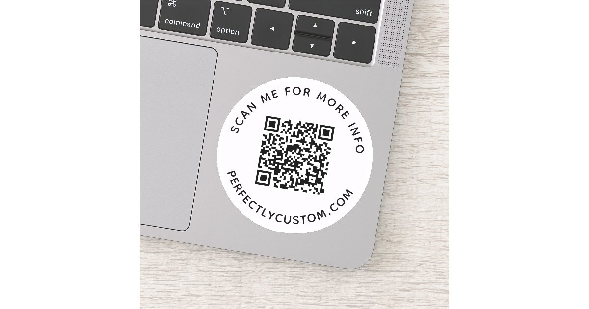 Custom QR code Scan me for more info light pink Sticker | Zazzle