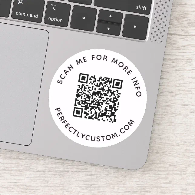 Custom QR code Scan me for more info light pink Sticker | Zazzle