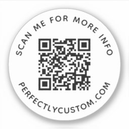 Custom QR code Scan me for more info pink border Sticker | Zazzle