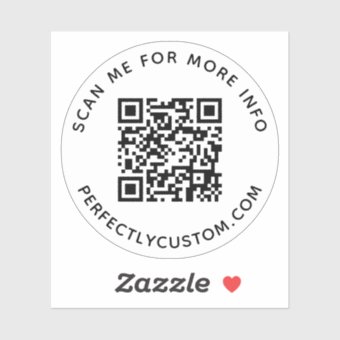 Custom QR code Scan me for more info Sticker | Zazzle