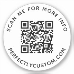 Custom QR code Scan me for more info Sticker | Zazzle