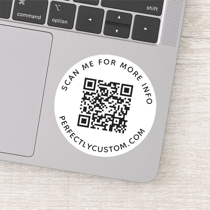 Custom QR code Scan me for more info Sticker | Zazzle.com