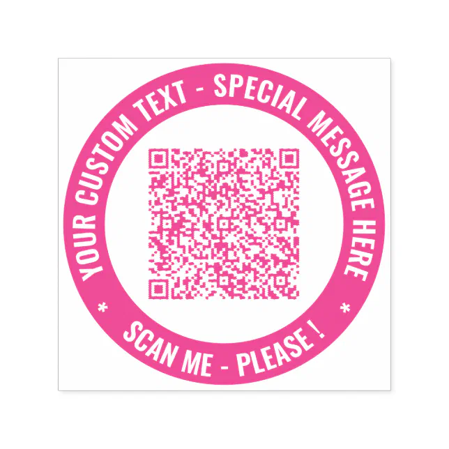 Custom QR Code Scan Stamp Your Text and Colors | Zazzle